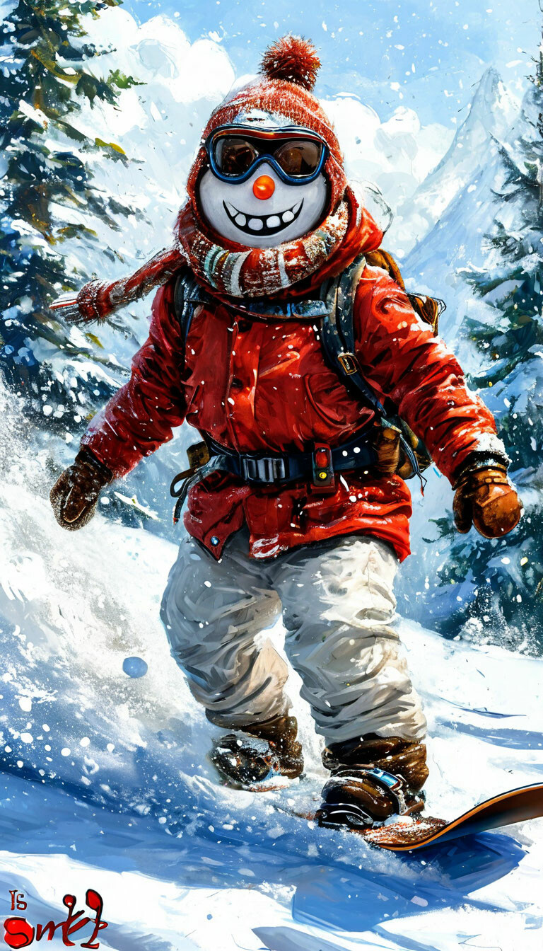 "Cartoon cartoon characters illustration snowman Snowboarding Whirlwind ...
