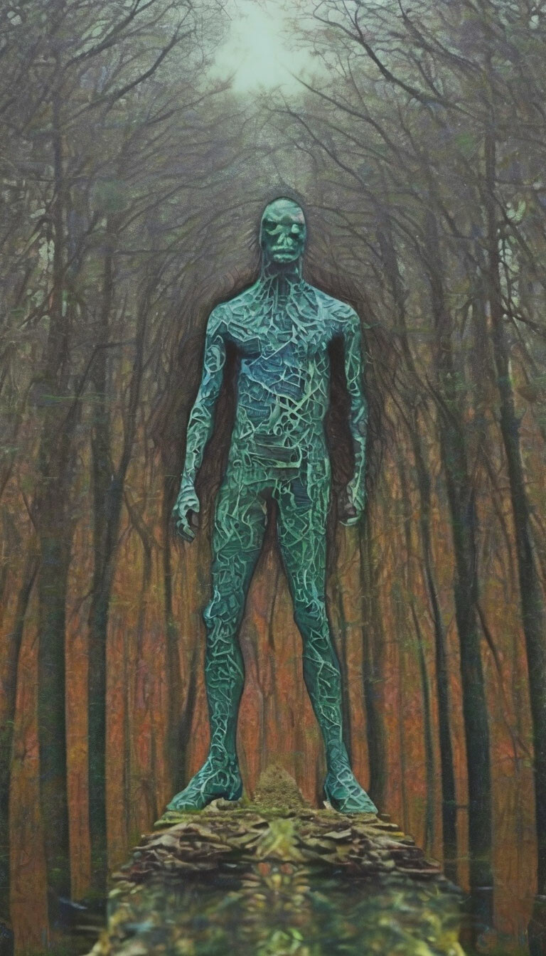 ":D Swamp man climbed into tights full…" — image created in Shedevrum