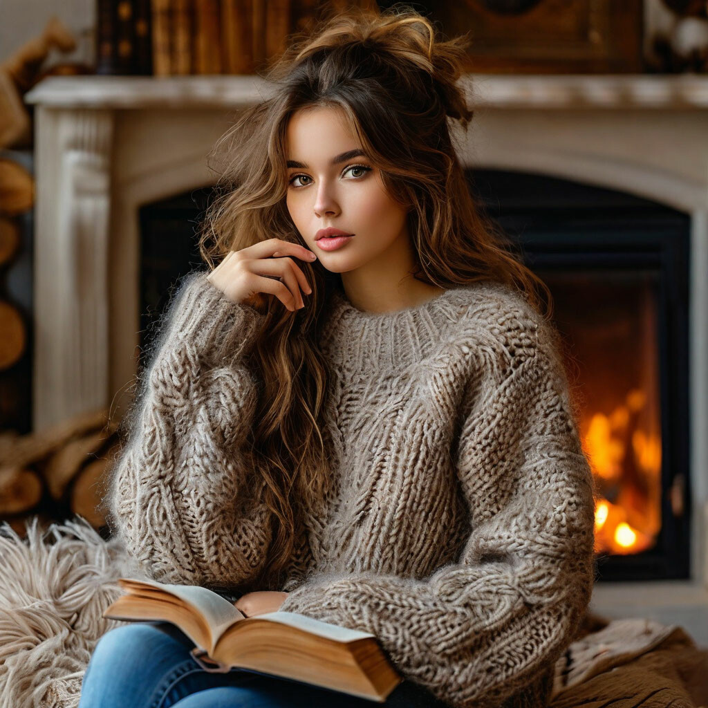 "Beautiful girl with raised hair in a …" — image created in Shedevrum