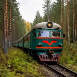 «The Russian Railways train er2 RvR stands at an abandoned station in ...