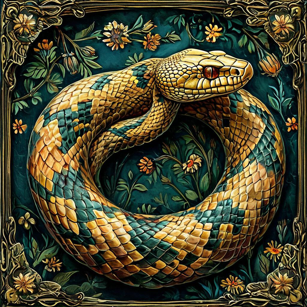 "🐍beautiful snake. from Russian fairy tales." — image created in Shedevrum
