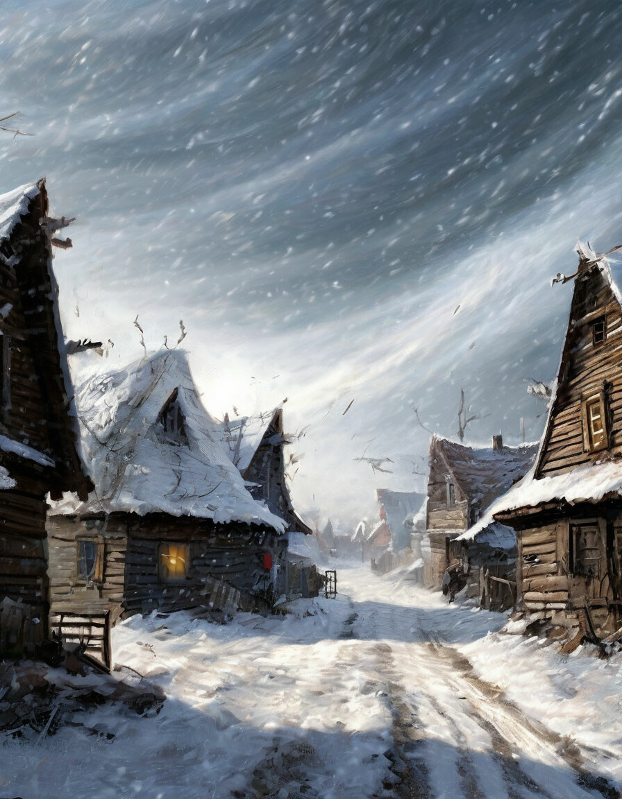 "A blizzard. a whirlwind. snowstorm. …" — image created in Shedevrum