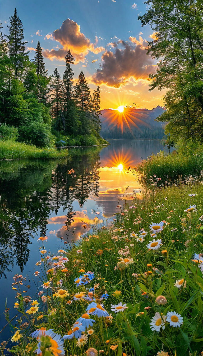 "Native places very beautiful sunrise…" — image created in Shedevrum