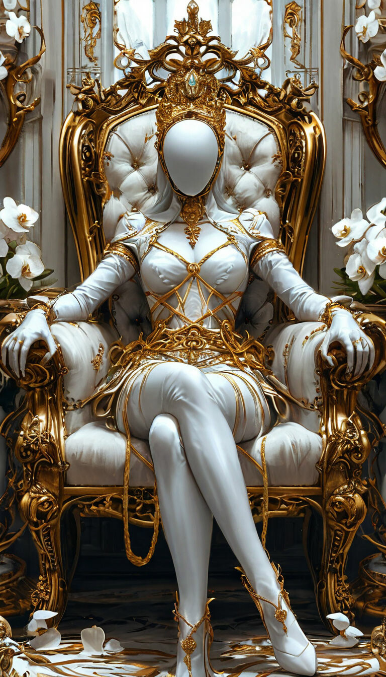 «🤍 Безликий киберпанк Королева в …» — картинка создана в Шедевруме