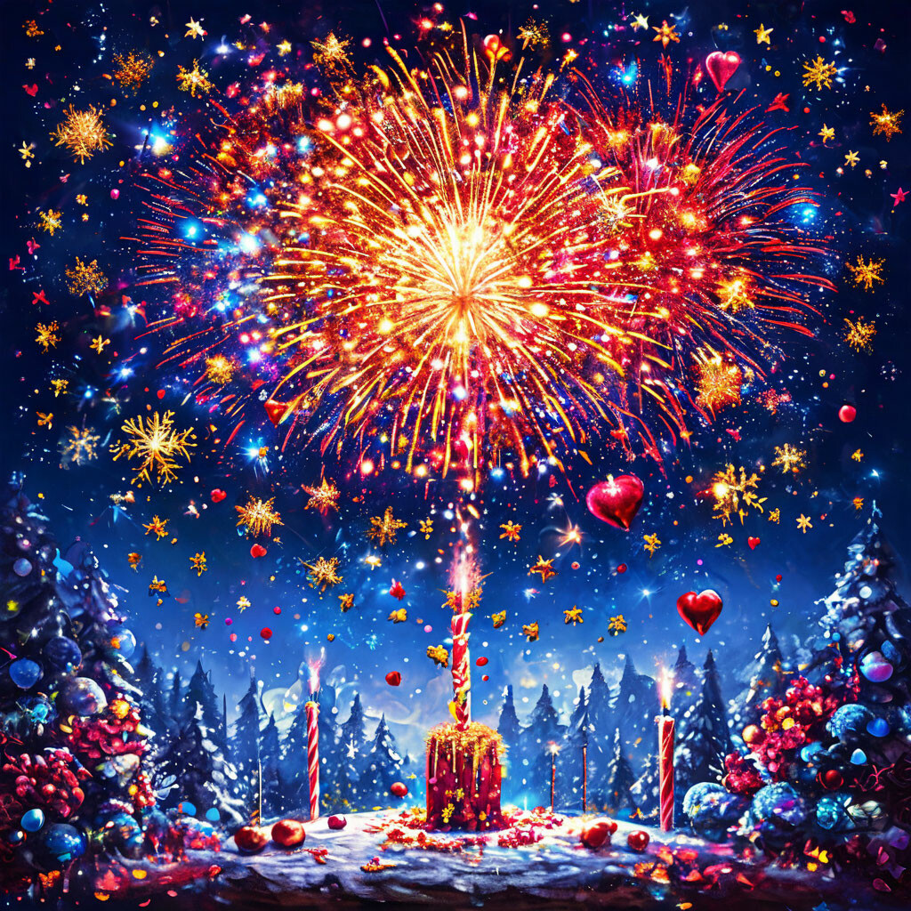 "Birthday 1 year with a Masterpiece A grandiose fireworks display of ...