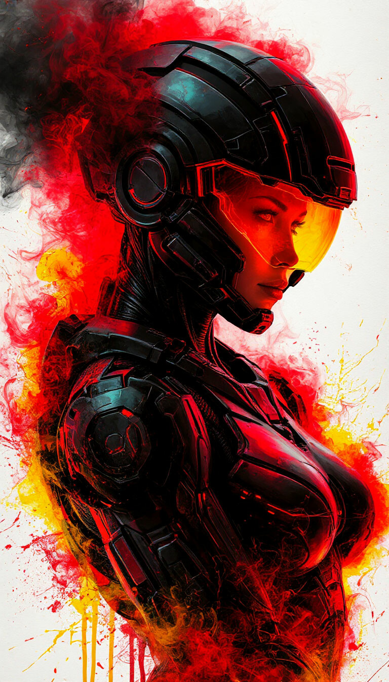 «Кортана (Cortana) из Halo 4. .. psychedelic colors, bright, beautiful ...