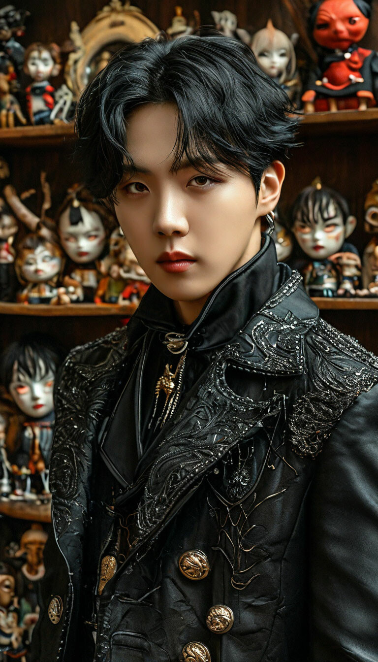 "Jeon Jeong Ho-seok bts. a dark-haired…" — image created in Shedevrum