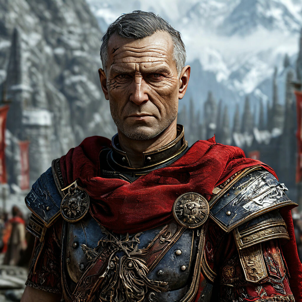 "General Tullius. Skyrim. The middle-…" — image created in Shedevrum