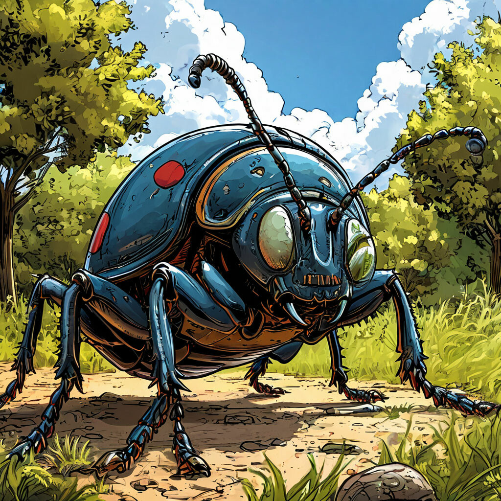 "The Big BUG cartoon comic graphics" — image created in Shedevrum