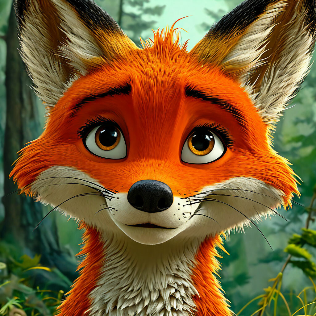 "The little fox Vuk from the Hungarian cartoon close-up naughty face ...