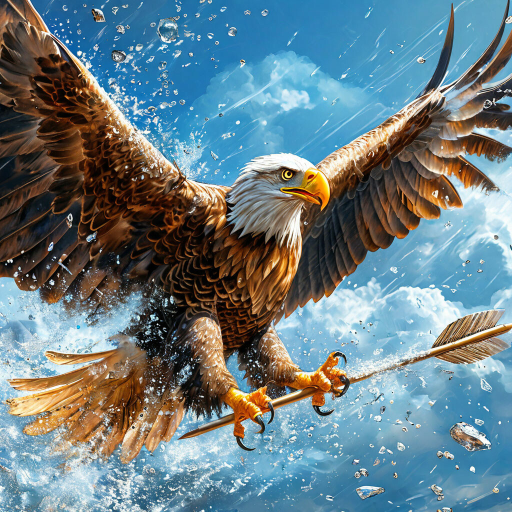 «Фокус в центре,орел пикирует в …» — картинка создана в Шедевруме