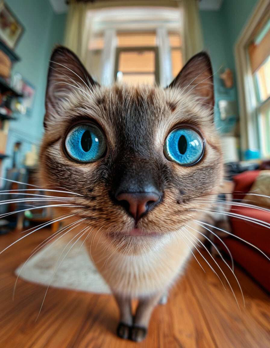 «😸 Full distortion solarography: Pixar Siamese cartoon smiling cat ...