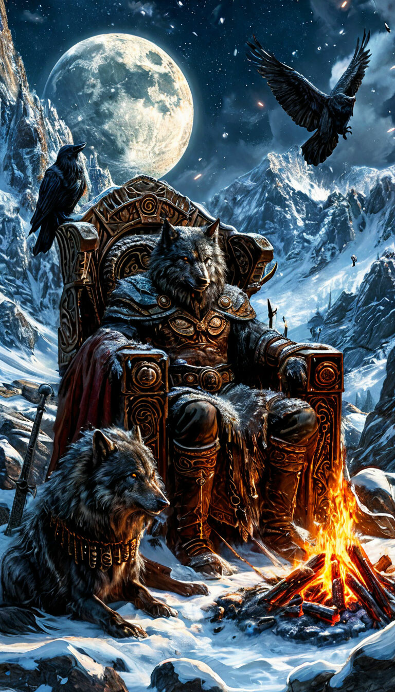 "Waiting for Odin... a huge ancient …" — image created in Shedevrum