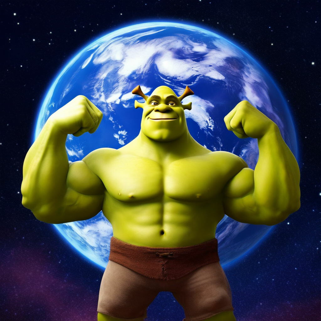 «На аву всем огромный могучий Шрек …» — картинка создана в Шедевруме
