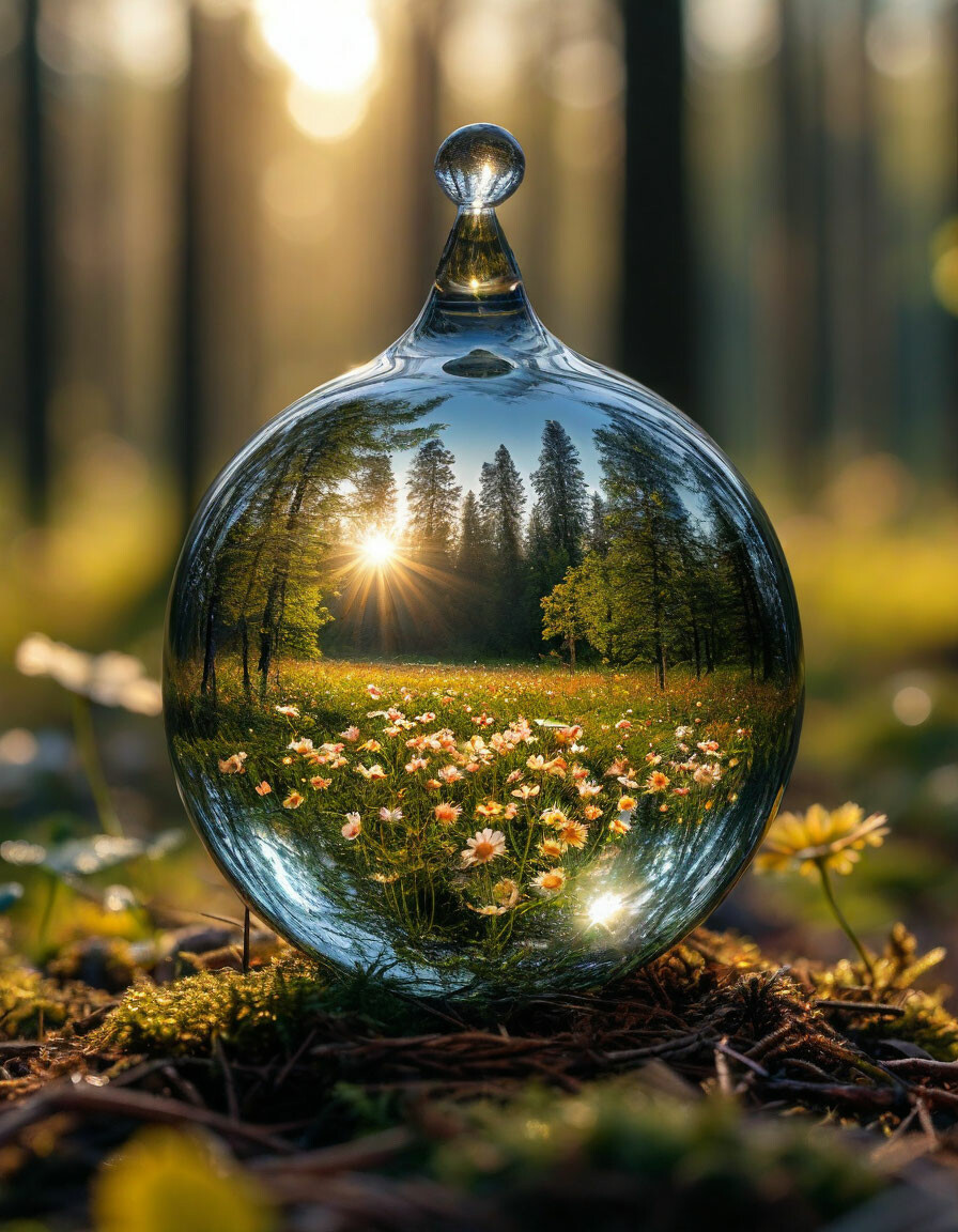 "The double exposure is a drop of …" — image created in Shedevrum