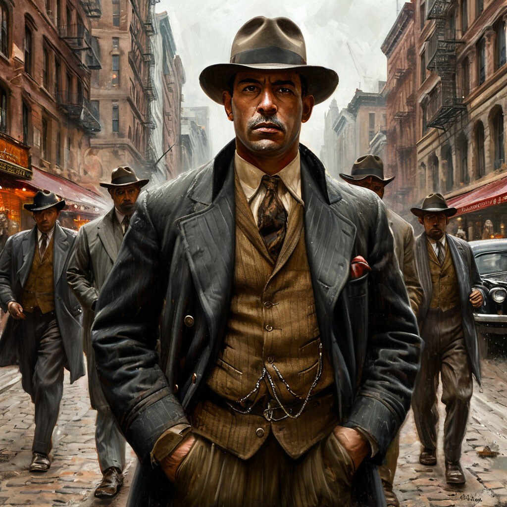 "Chicago gangsters, daring raiders in coats and hats, mafia, armed ...