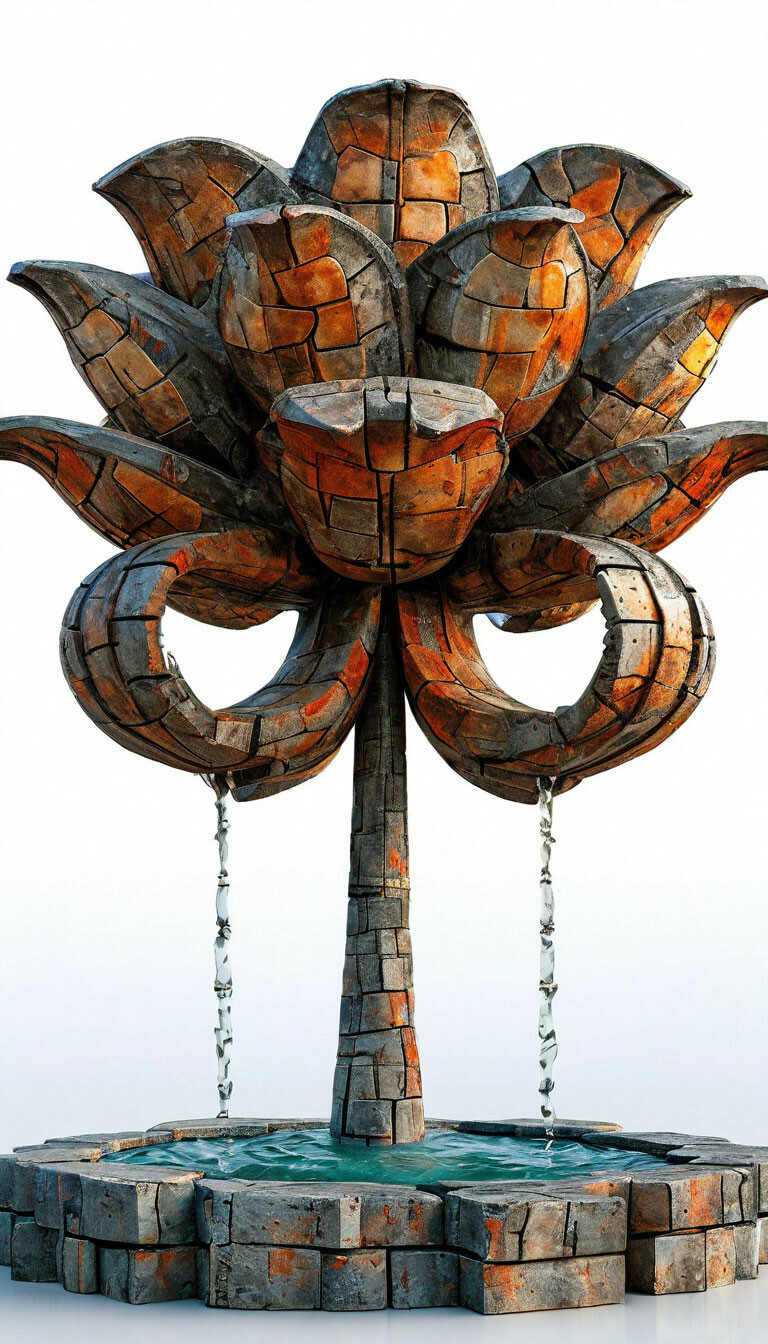 "Monument of oil fountain. in the form of a tulip or a lotus, created ...