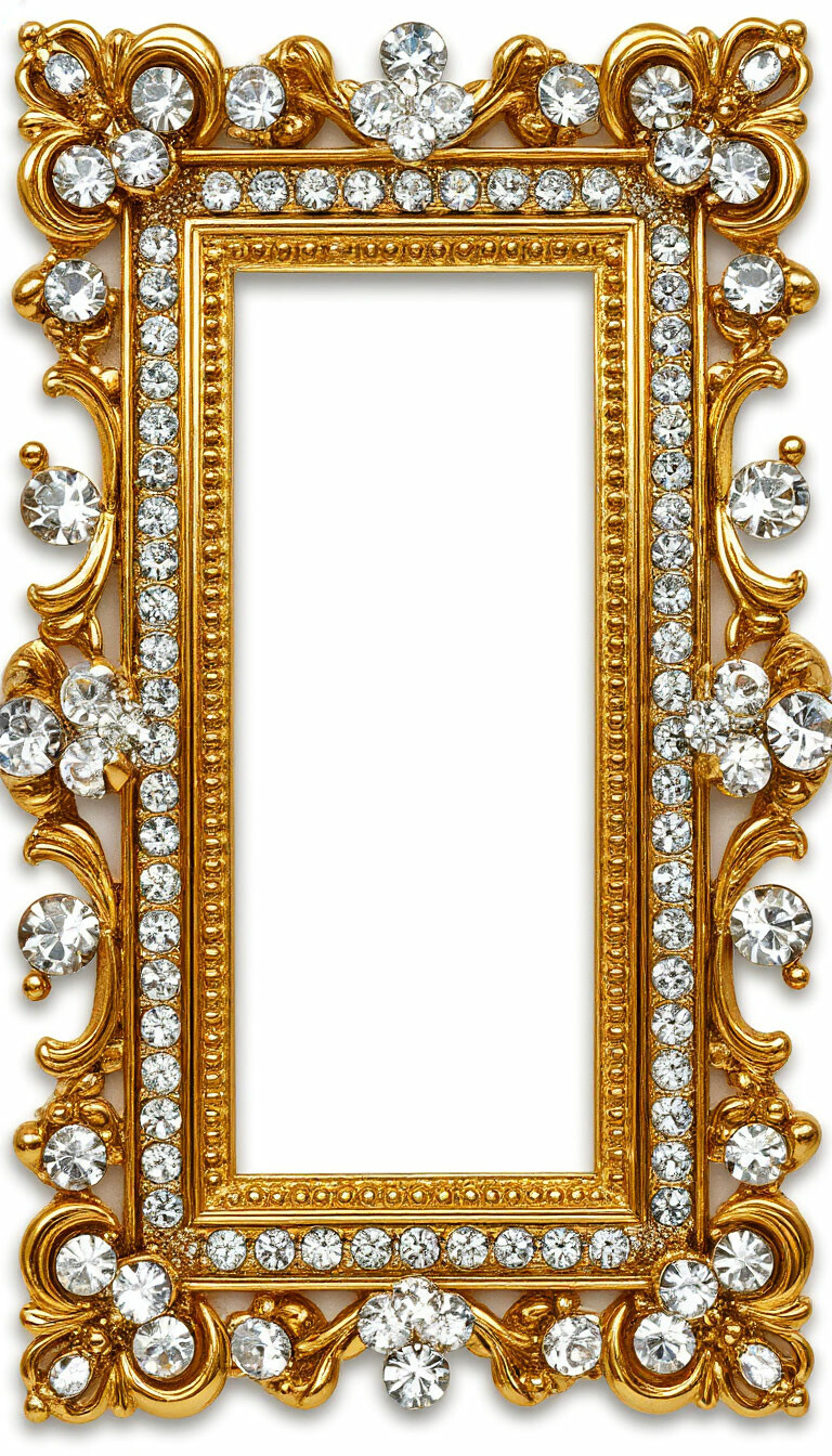 "A very beautiful gold frame decorated…" — image created in Shedevrum