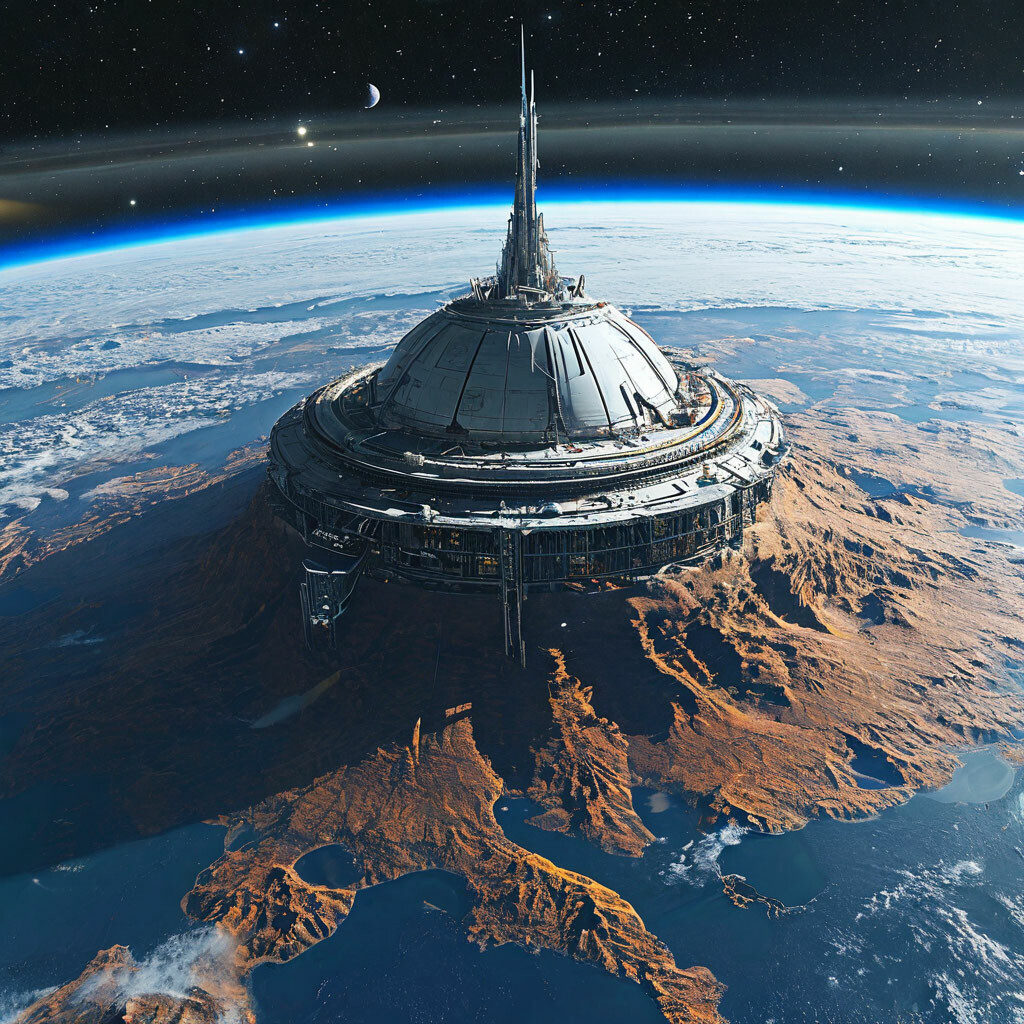 "A modified habitable planetoid, in …" — image created in Shedevrum