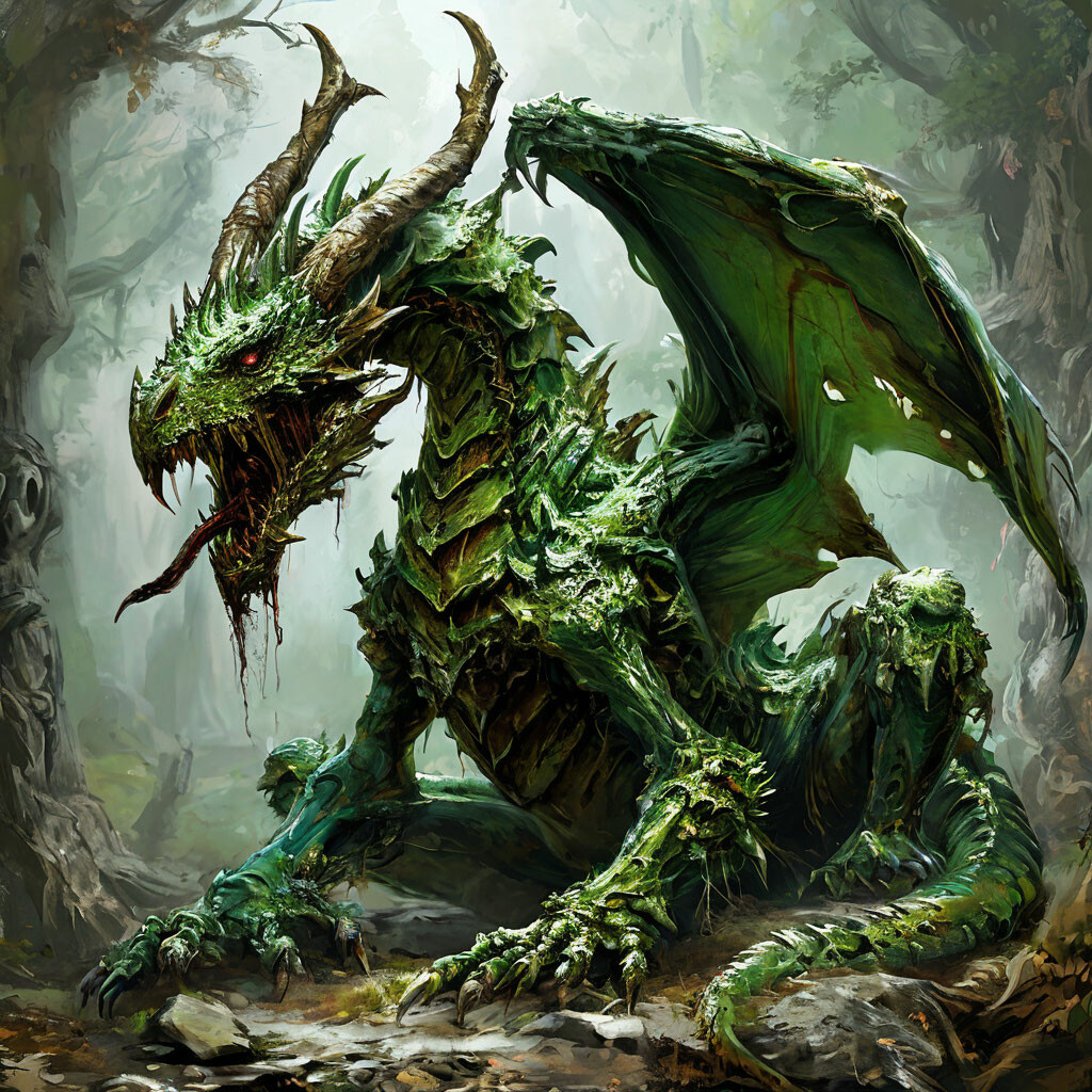 "The Green rotten, bone dragon from fantasy is a rotten, scary monster ...
