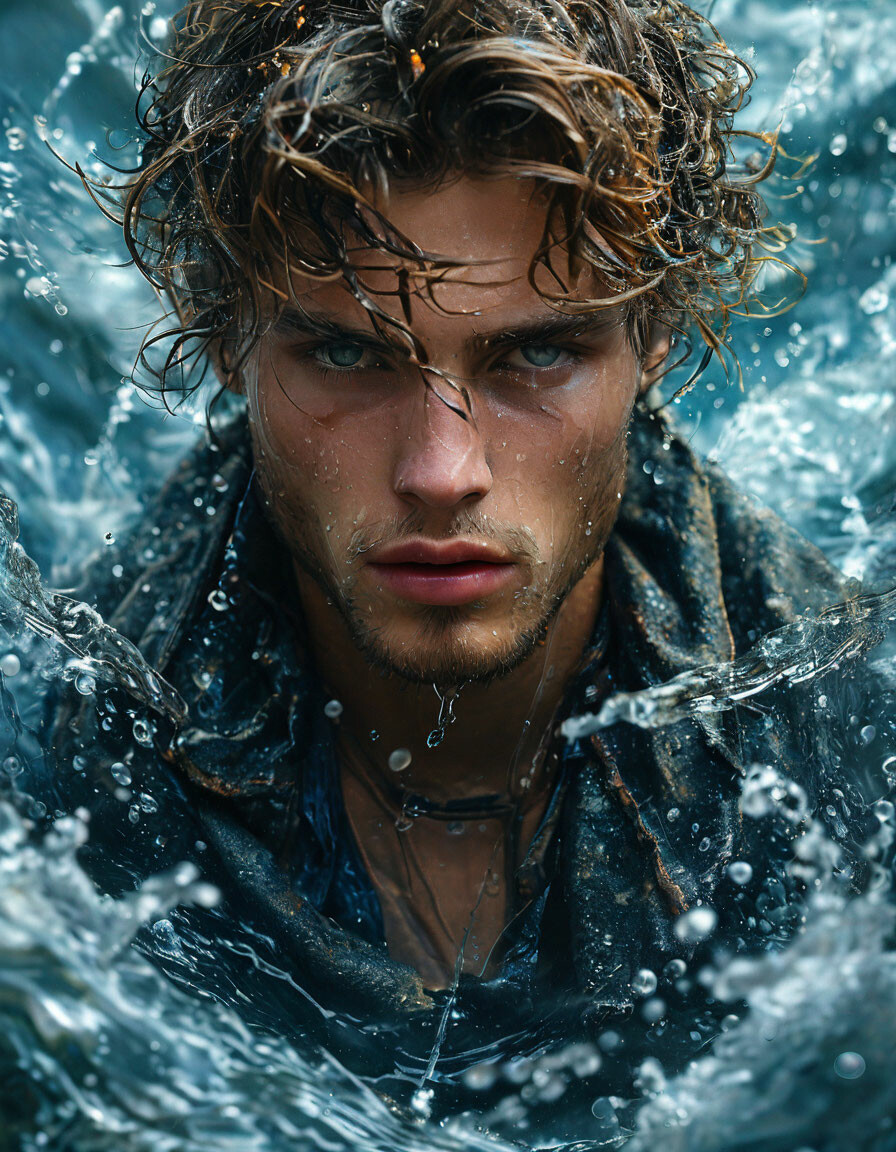 "The spirit of Water, young Watery, handsome, male, mesmerizing with a ...