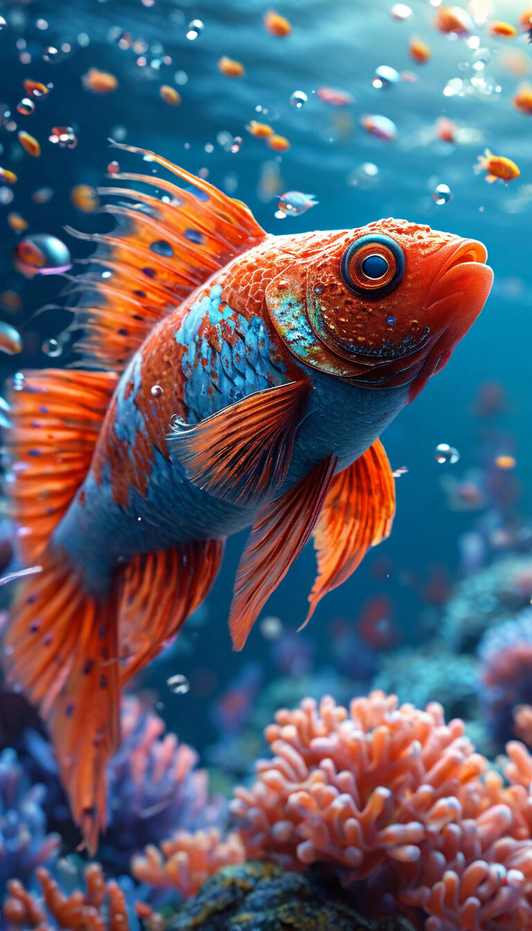 "Fantastically beautiful dream fish 4D ultra HD 8K" — image created in ...