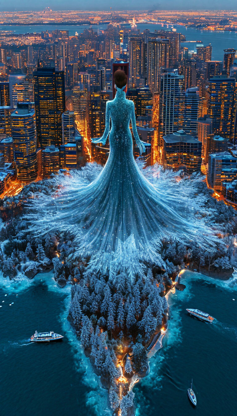 "Double exposure 3D projection over …" — image created in Shedevrum