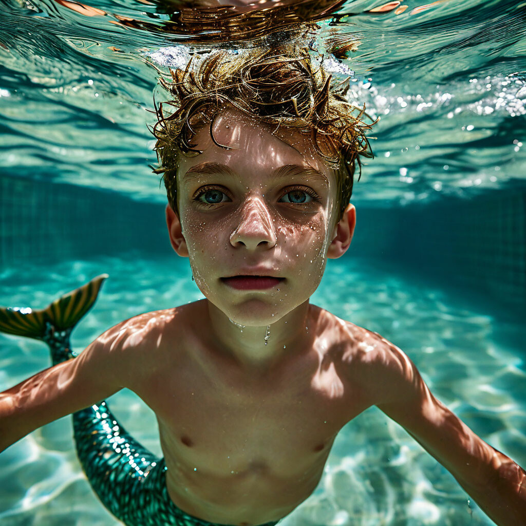 «Мальчик-амфибия-русалка мальчик …» — картинка создана в Шедевруме