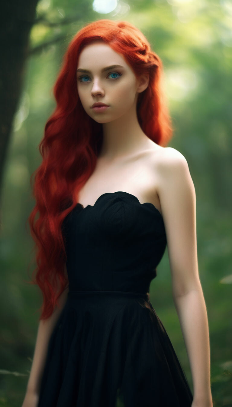 "Gaia is an 18-year-old goddess, ruby-…" — image created in Shedevrum