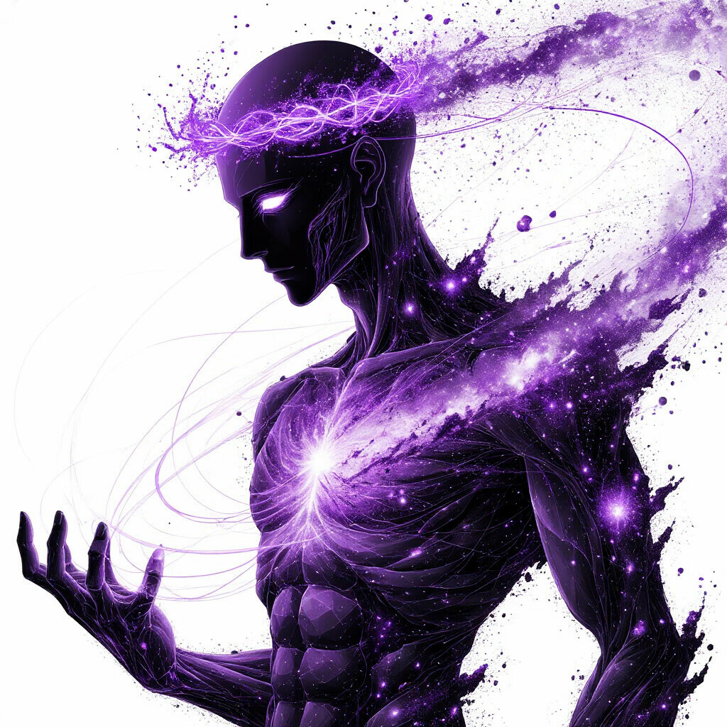 "Evostar geometric art, graphic drawing, shinigami, growing strength ...
