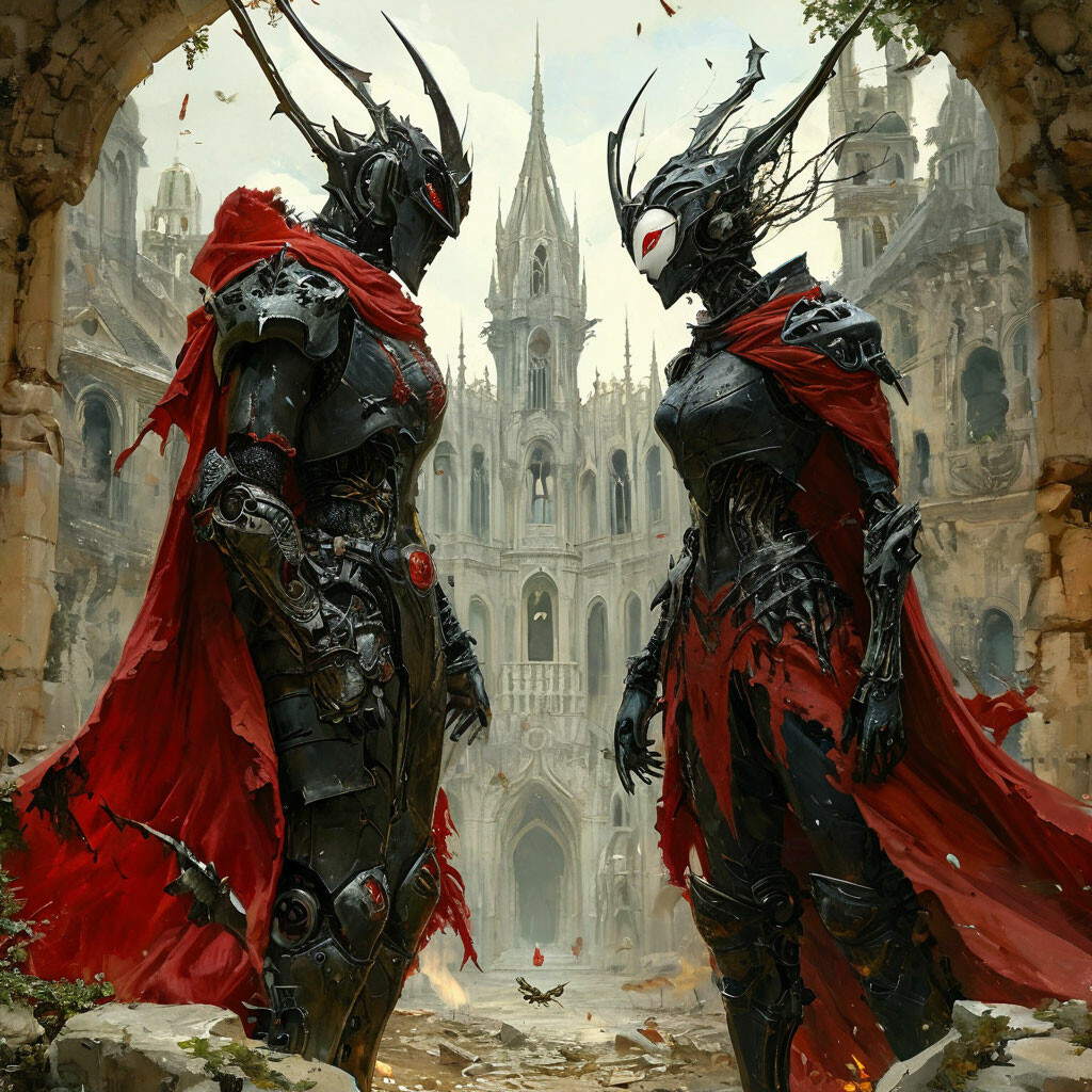 "Maledict Vs. Aranea Imperatrix" — image created in Shedevrum