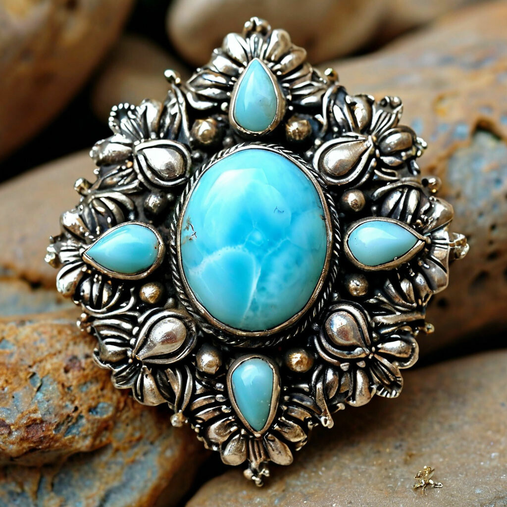 PIN de joyería con Larimar" — imagen creada en Shedevrum