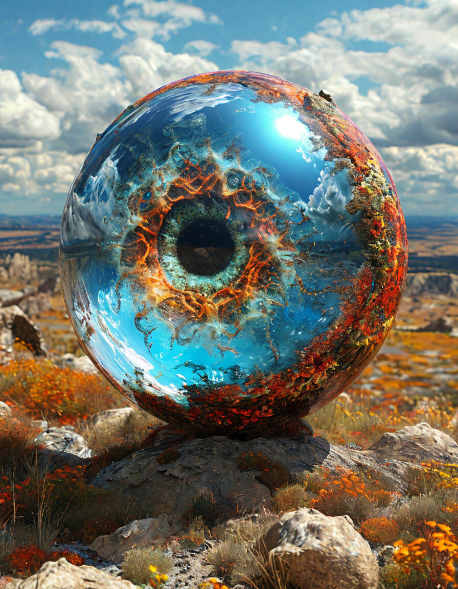 "Sphere,eye arieal.3d multicolour digital.surrealism digital image ...