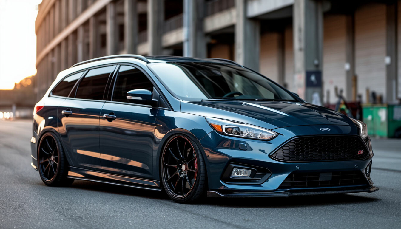"Ford Focus 2016 wagon tuning, in the style of Initial D, realistic ...