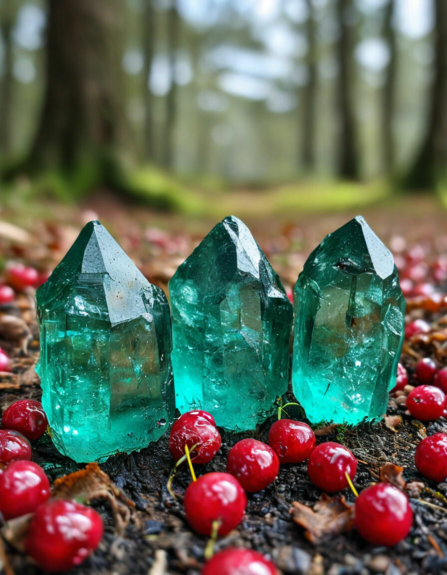 "There are three crystal, transparent …" — image created in Shedevrum