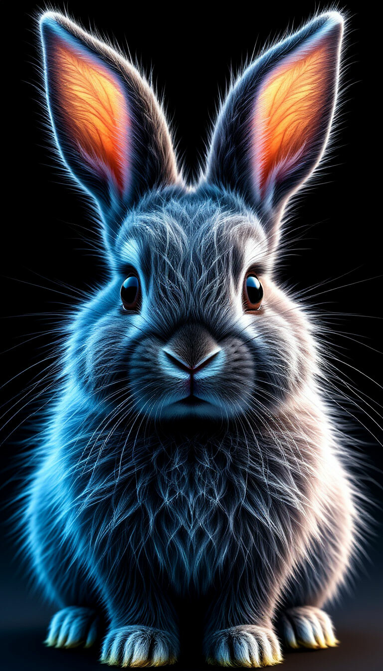 "Abstract creativity / spirographic cute fluffy rabbit / fractal ...