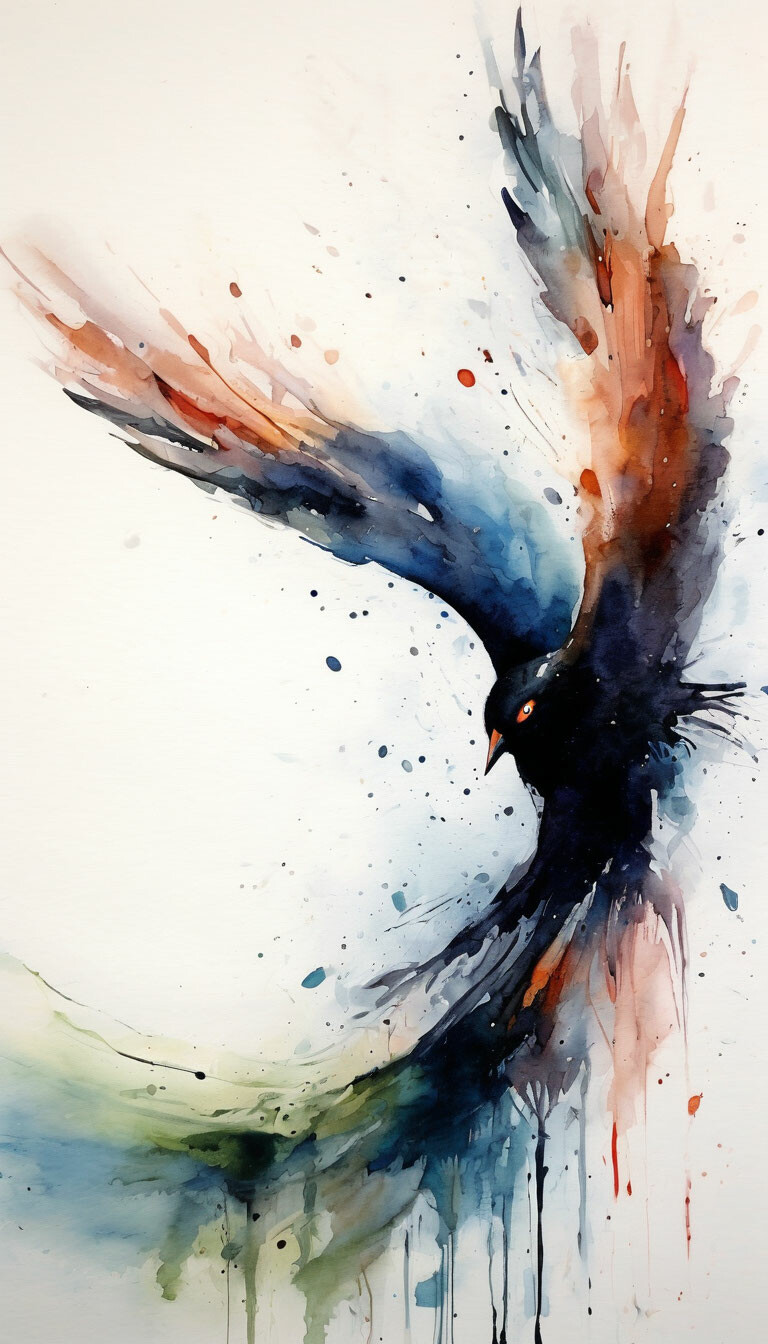 "The bird is not my flight The flight …" — image created in Shedevrum