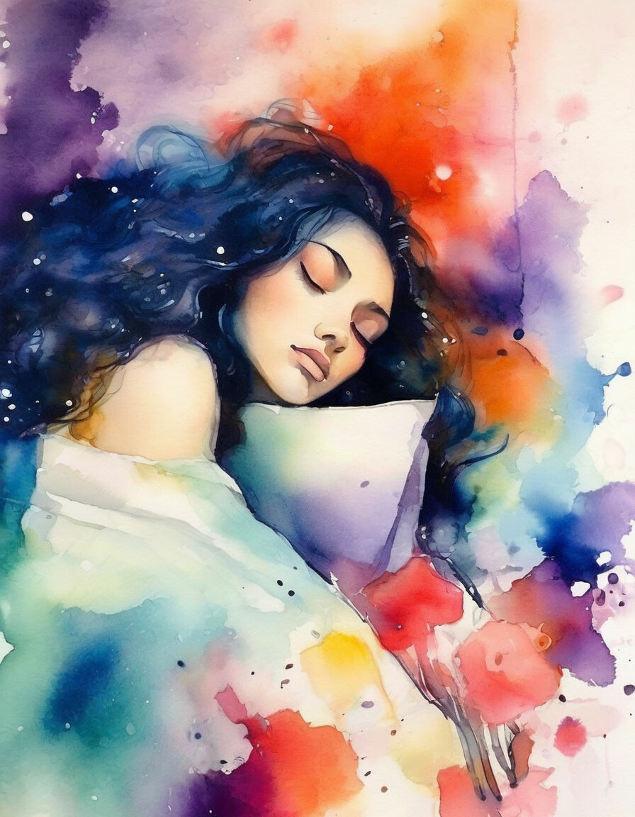 "Good night watercolor Rachel Walker style ink spray pen study clean ...