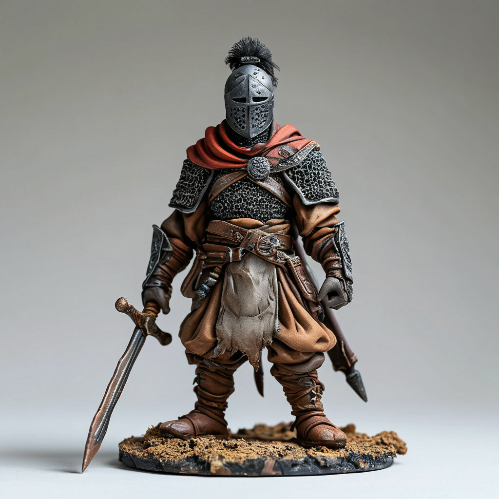 "Polymer clay craft, figure, warrior, mini, minimalism, white ...