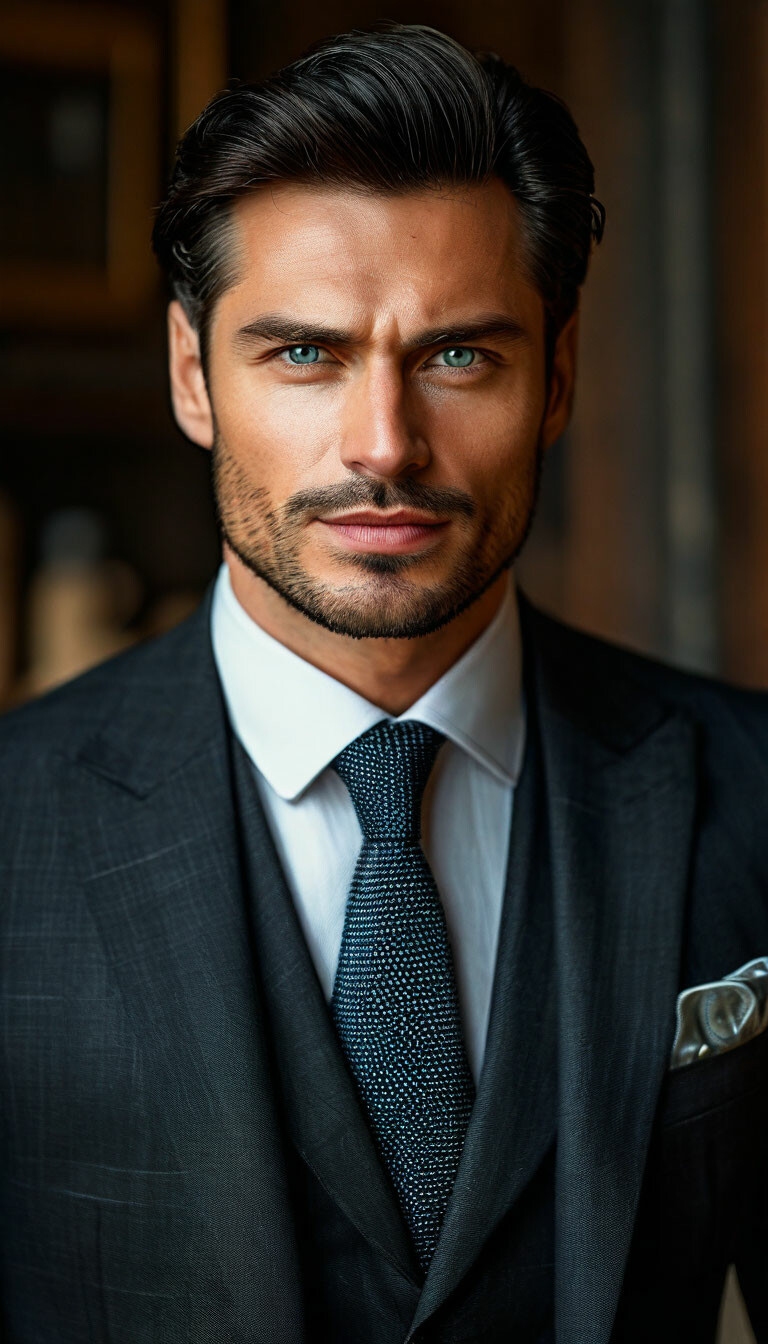 «Очень красивый русский мужчина лет…» — картинка создана в Шедевруме