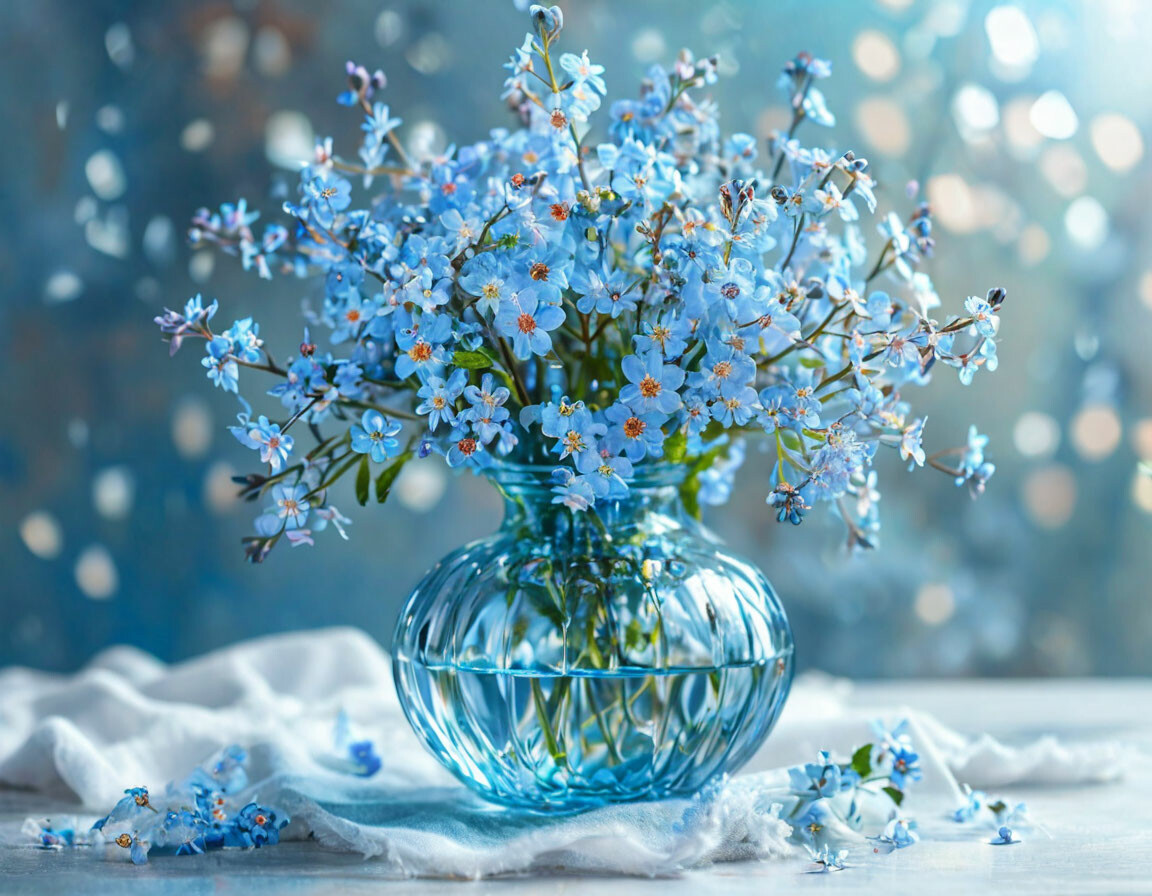 "Mirror purity, forget-me-nots, blue …" — image created in Shedevrum