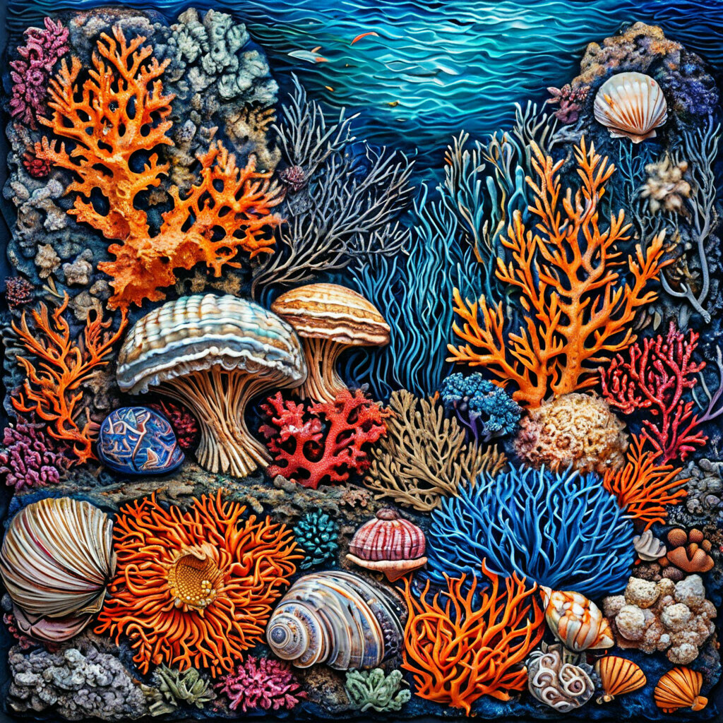 "Mythical oceanic reef of corals and …" — image created in Shedevrum