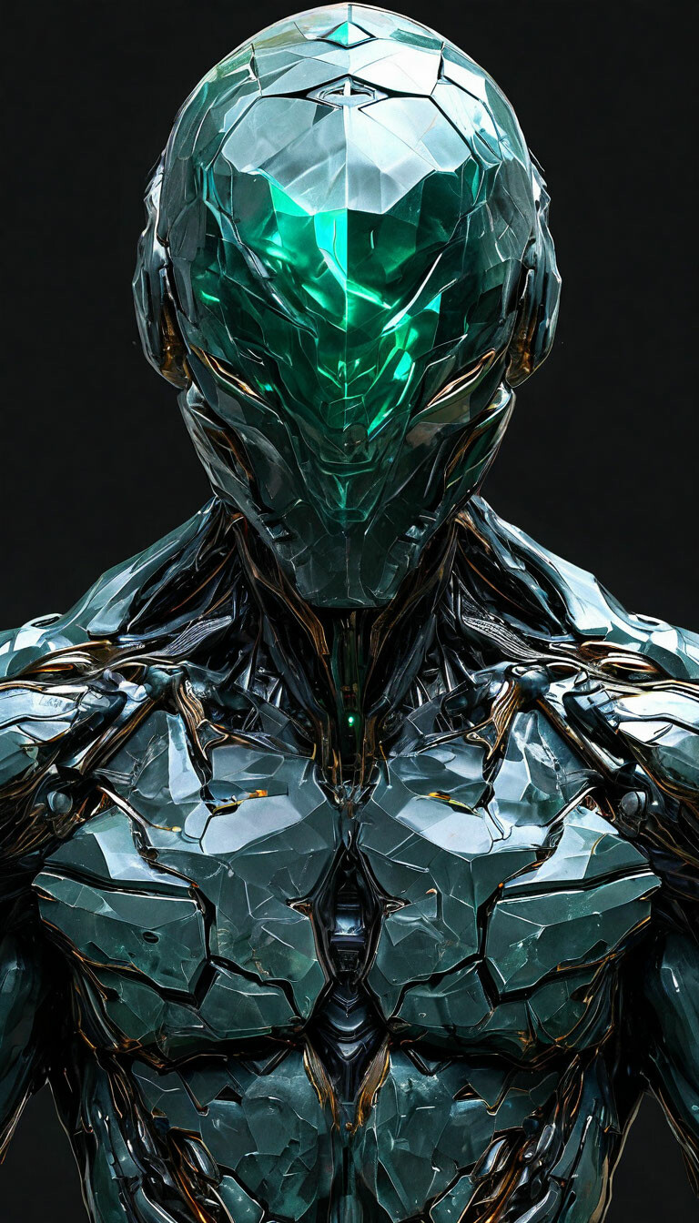 "🤍 The faceless man cubic polyhedral …" — image created in Shedevrum