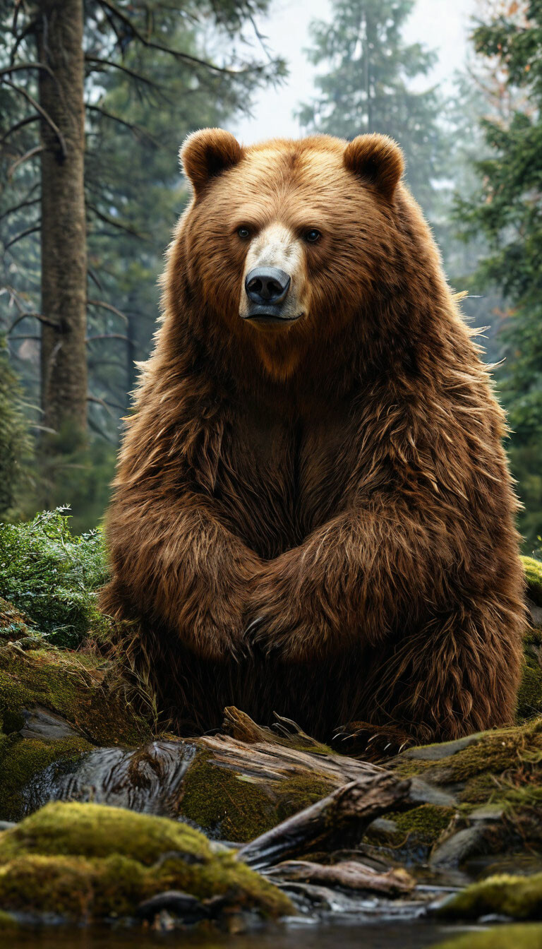 Bear realistic 4k" — image created in Shedevrum