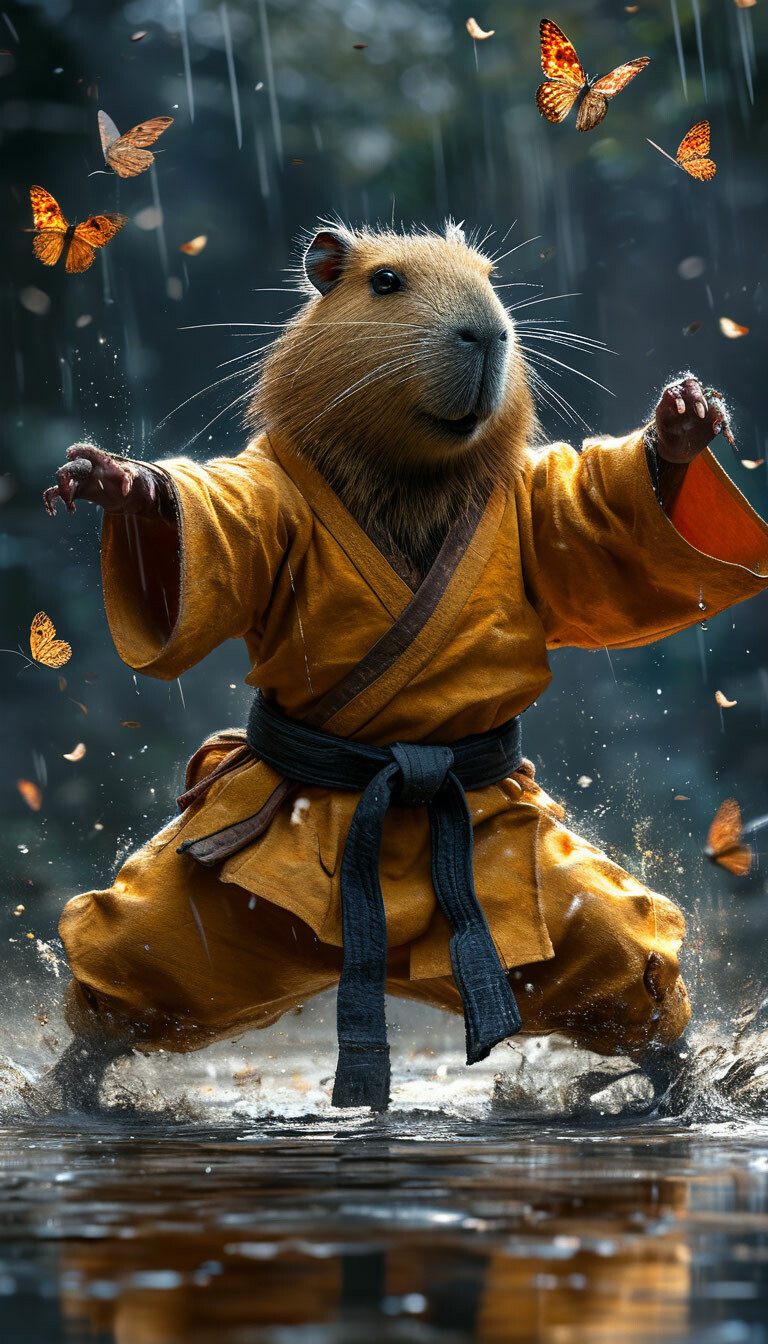 "Surrealism, rage and brutality, night, soft fur of a hyper-cute ...