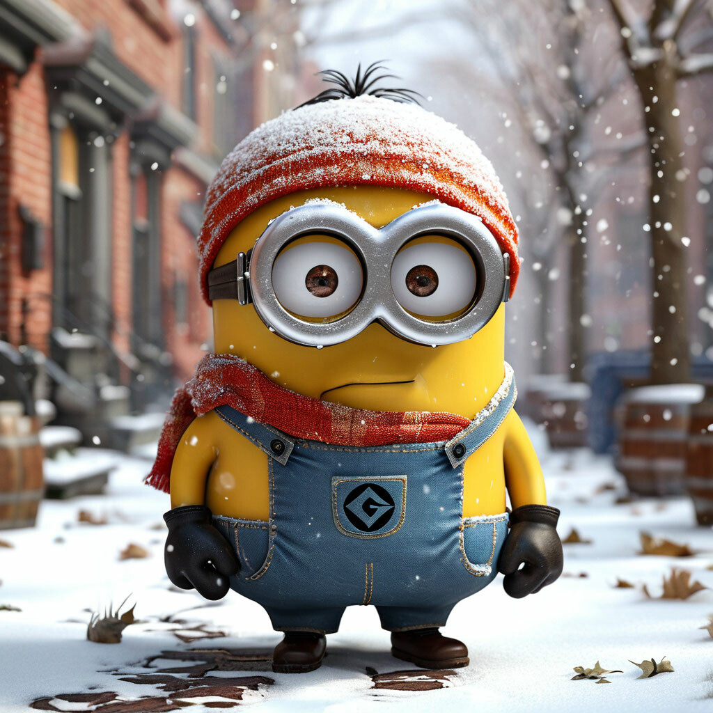 "Minion March 1st snow" — image created in Shedevrum