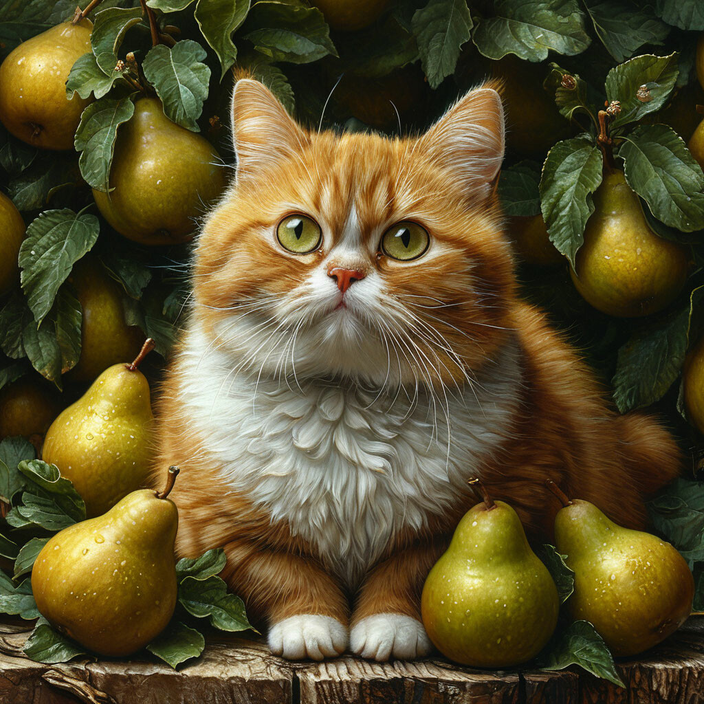 "The pear cat" — image created in Shedevrum