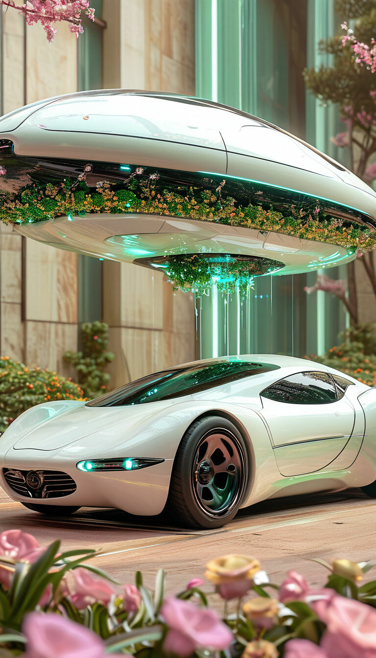 ",flower fleet futuristic alien car in the form of fancy unusual alien ...