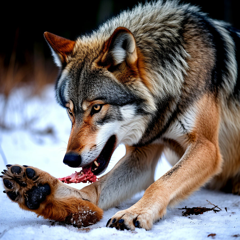 "The wolf has a dream that his legs come to him and begin to feed him ...