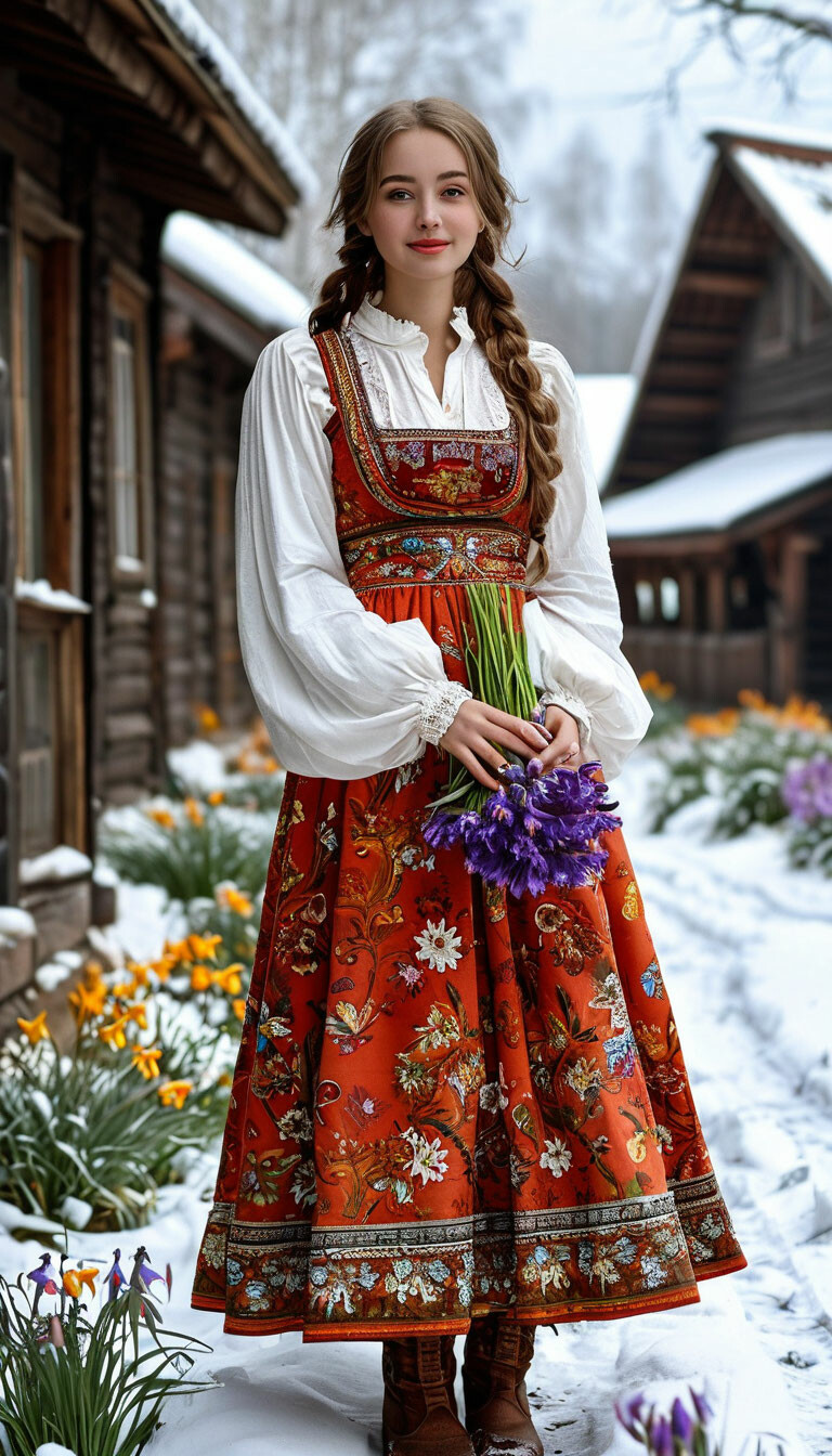 "Russians Russian girl of the 20th century is very beautiful, standing ...
